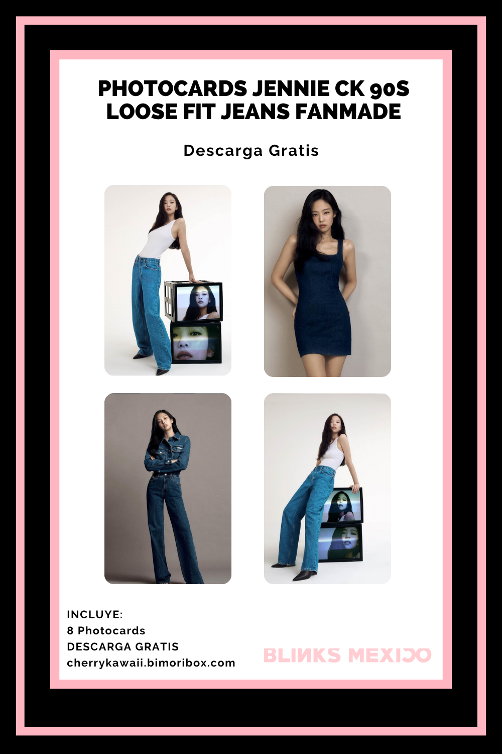 PHOTOCARDS JENNIE CK 90s LOOSE FIT JEANS FANMADE PHOTOCARDS JENNIE CK 90s LOOSE FIT JEANS FANMADE